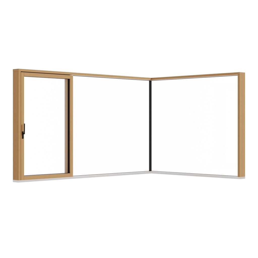 Vantage Modern Air 2 Panel Asymmetric Sliding Door With Glazed Corner ...